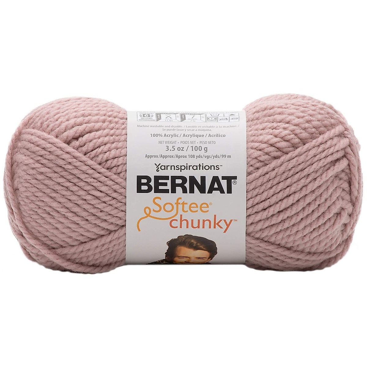 Bernat Gray Rose Yarn Softee Chunky