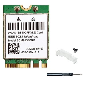 BCM94360NG NGFF M.2 2230 WiFi Card 802.11ac 1200Mbps Adapter for macOS BCM94360CS Wireless Card Original M.2 Card Plug and Play for AirDrop Continuity Handoff Better BCM94352Z DW1560 for Intel NUC