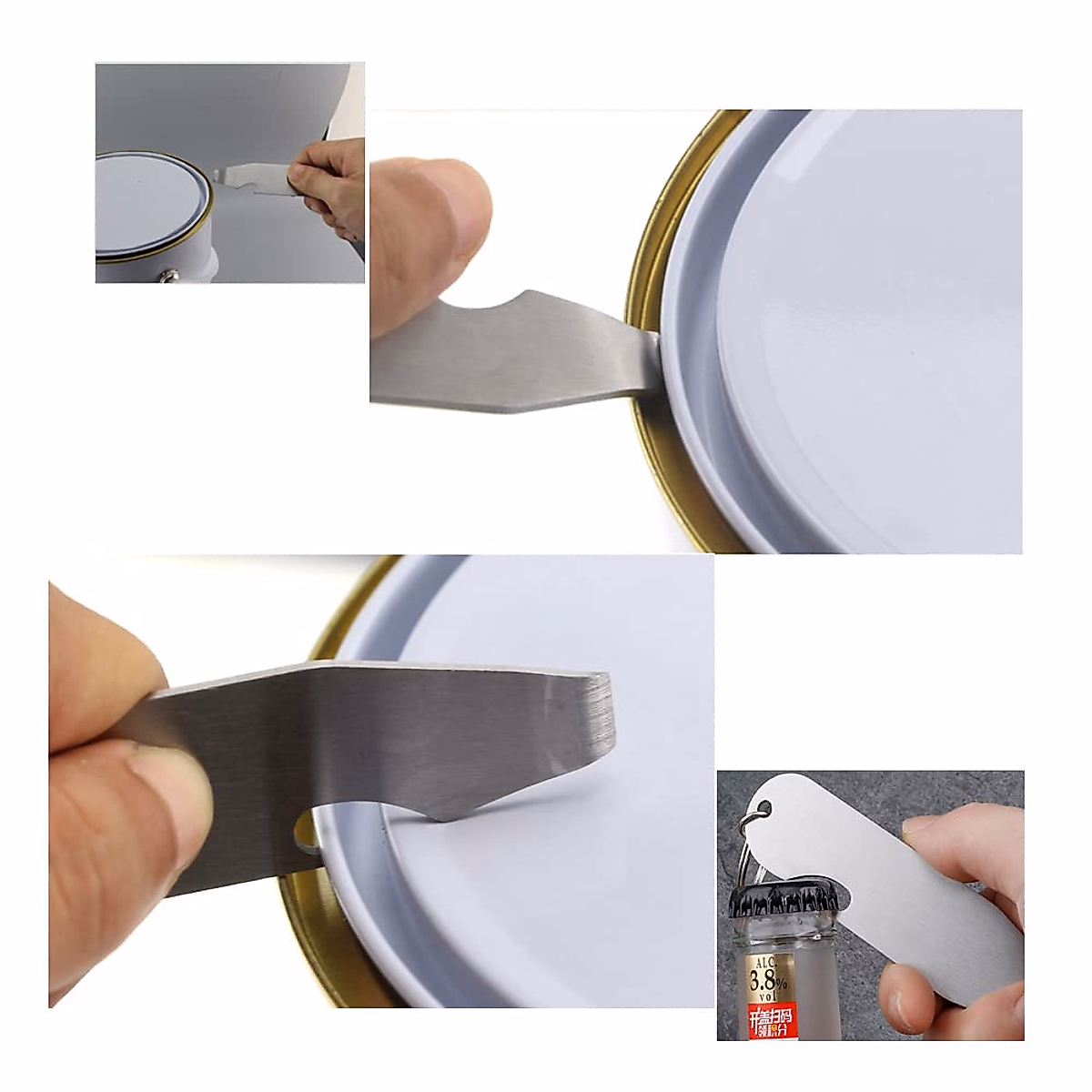 3 Pack Paint Can Opener,Stainless Steel Paint Can Opener Tool,New Model Metal Paint Can Opener Bottle Opener