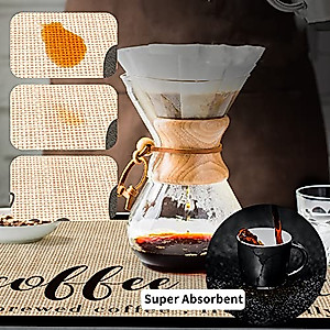 Vodiver Coffee Mat 20x16 Inch Super Absorbent Quick Dry Dish Drying Mat for Coffee Bar Accessories,Coffee Maker,Kitchen Counter (Yellow)