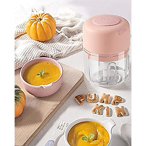 AYOTEE Cordless Electric Small Food Processor, Mini Food Chopper For Garlic Veggie Vegetables Fruit, Salad Mincing & Puree, Kitchen, 1 Cup 250ML, BPA free, Pink