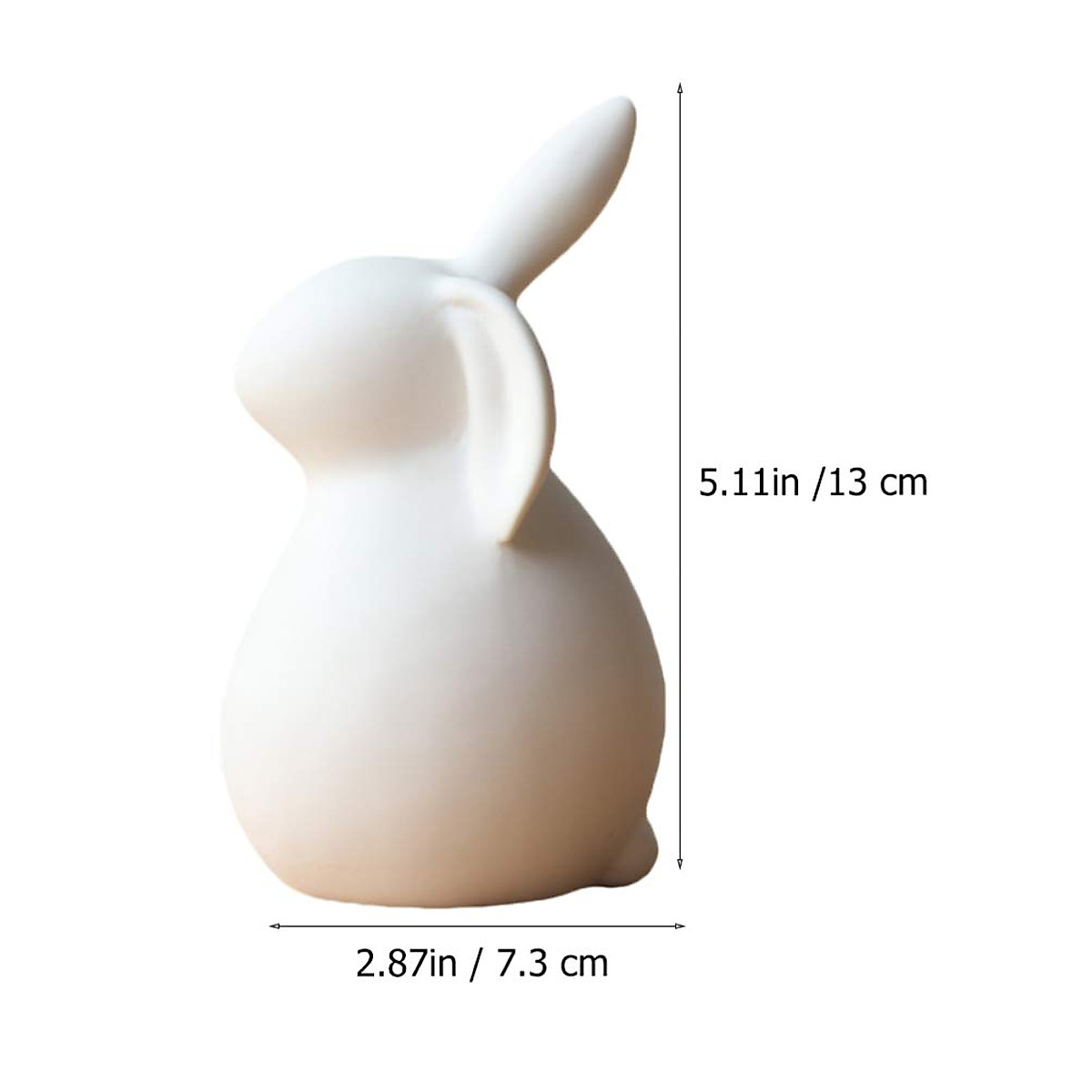 Amosfun Ceramics Bunny Figurine Easter White Bunny Figurines Home Decor Rabbits Ornaments for Home Easter Garden Micro Landscape Decorations White