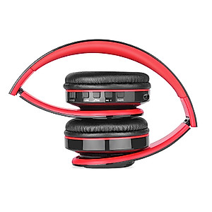 Wireless Headset with Mic, Foldable Bluetooth Headphone with 3.5mm Audio Jack, Built-in Noise Cancelling Microphone, Support for Plug-in Card, for PC, Phone(Black)