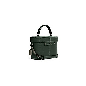 COACH Womens Satchel Kay Crossbody Handbags In Leather (QB/Amazon Green)