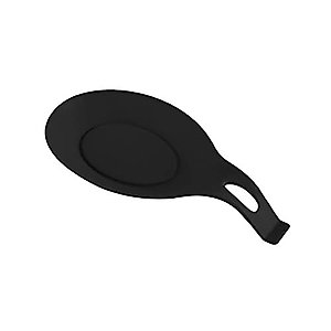 Spoon Rest, Silicone Kitchen Untensil Holder,Use for Kitchen Utensils, Gadget, Table Cutlery,Kitchen GiftsBlack