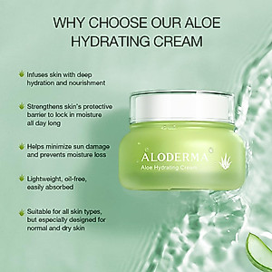 Aloderma Essential Aloe Hydrating Skin Care Set - 4 Pieces - Gel, Cleanser, Toner, Cream