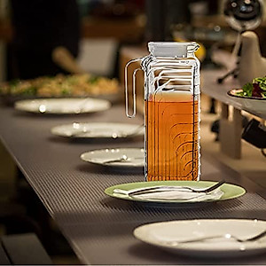 Friwer Gelo Glass Jug With White Lid, Easy Pour Spout & Handle – For Water, Juice, Iced Coffee & Iced Tea, 41-Ounce (1.2 Liter)