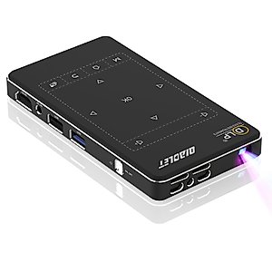 Mini Projector, FEICHEN Portable Projector with 5G WiFi and Bluetooth,DLP Pocket Projector, Support 4k/3D Video, Outdoor Projector with Built-in Rechargeable Battery,Movie Projector for iPhone Android