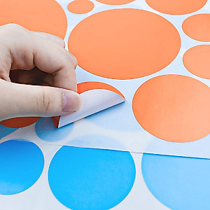 264 Pieces Polka Dot Wall Decals Circles Decals for Wall Vinyl Dots Stickers Set for Room Kids Bedroom Nursery Playroom Classroom Decor Graphic Decals Stickers 7 Different Size（12 Colors）