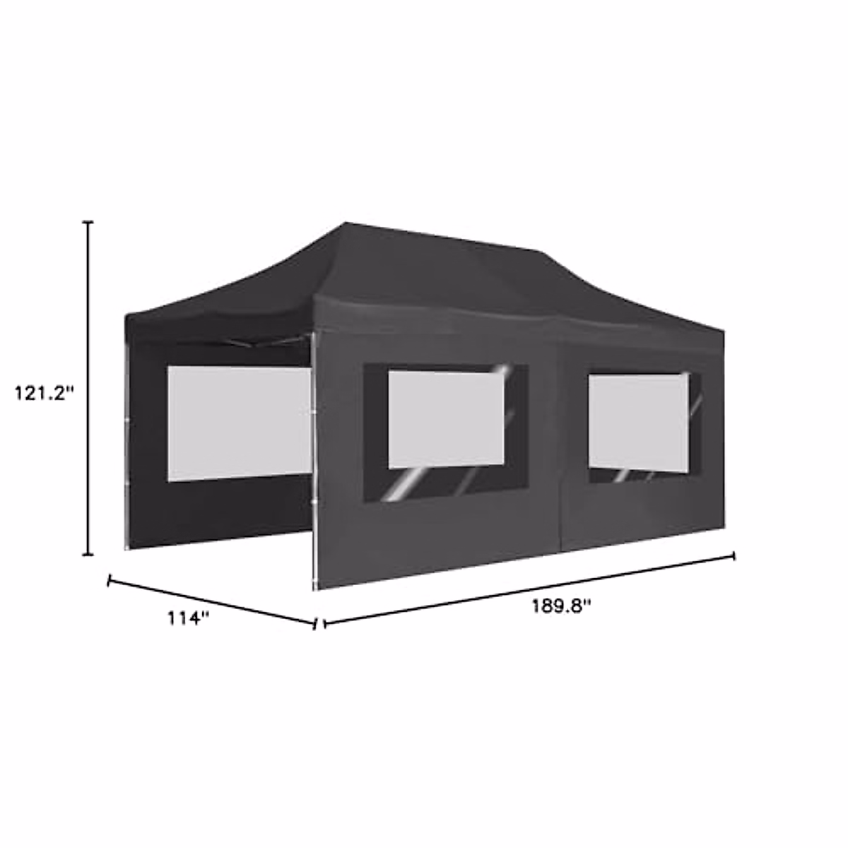 Professional Folding Party Tent with Walls Aluminum,Fruit Stand Gazebo,Deck Gazebo,Camping Gazebo,Hardtop Gazebo,Featuring a Folding Design,for Barbeque,Garden Party,Markets,19.7'x9.8' Anthracite