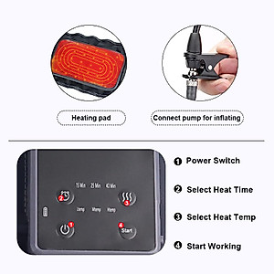 Cordless Heating Decompression Back Belt for Lower Back Pain Relief, Inflatable Lumbar Traction Device with Heating Pad Powered by 4000mAh Rechargeable Battery, One Size Fits 29-49 Waist