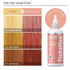 Kiss Tintation Semi-Permanent Hair Color 5 Ounce Rose Gold (2 Pack)