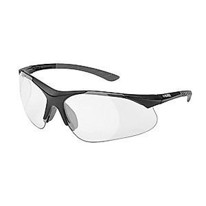 Delta Plus - WELRX500C10 RX-500C 1.0 Diopter Full Lens Magnifier Safety Glasses, Black Frame /Clear Lens