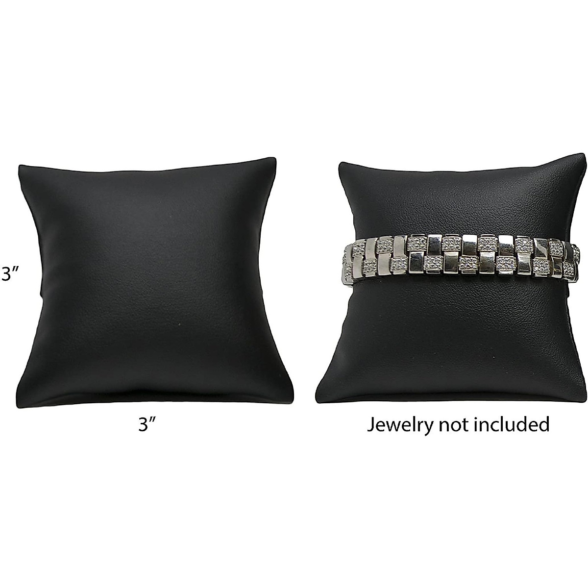 Novel Box Black Leatherette Jewelry Display Watch Pillow 5 Pack - Bracelet Pillows for Easy Care & Soft Protection - Watch Cushion for Birthday, Valentine’s Day & Wedding Gift Displays