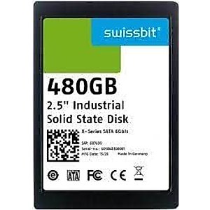 Swissbit SFSA480GS2AK2TO-I-8C-236-STD, Solid State Drive, 480GB, 5V, 2.5" SATA SSD, X-73 3D TLC -40/+85C