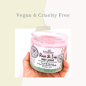 Bella & Bear Rose & Ivy Body Scrub - Vegan & Cruelty-Free Oil-Free Exfoliator | Polish Your Skin to Perfection | 6.7oz of Floral Bliss for All Women