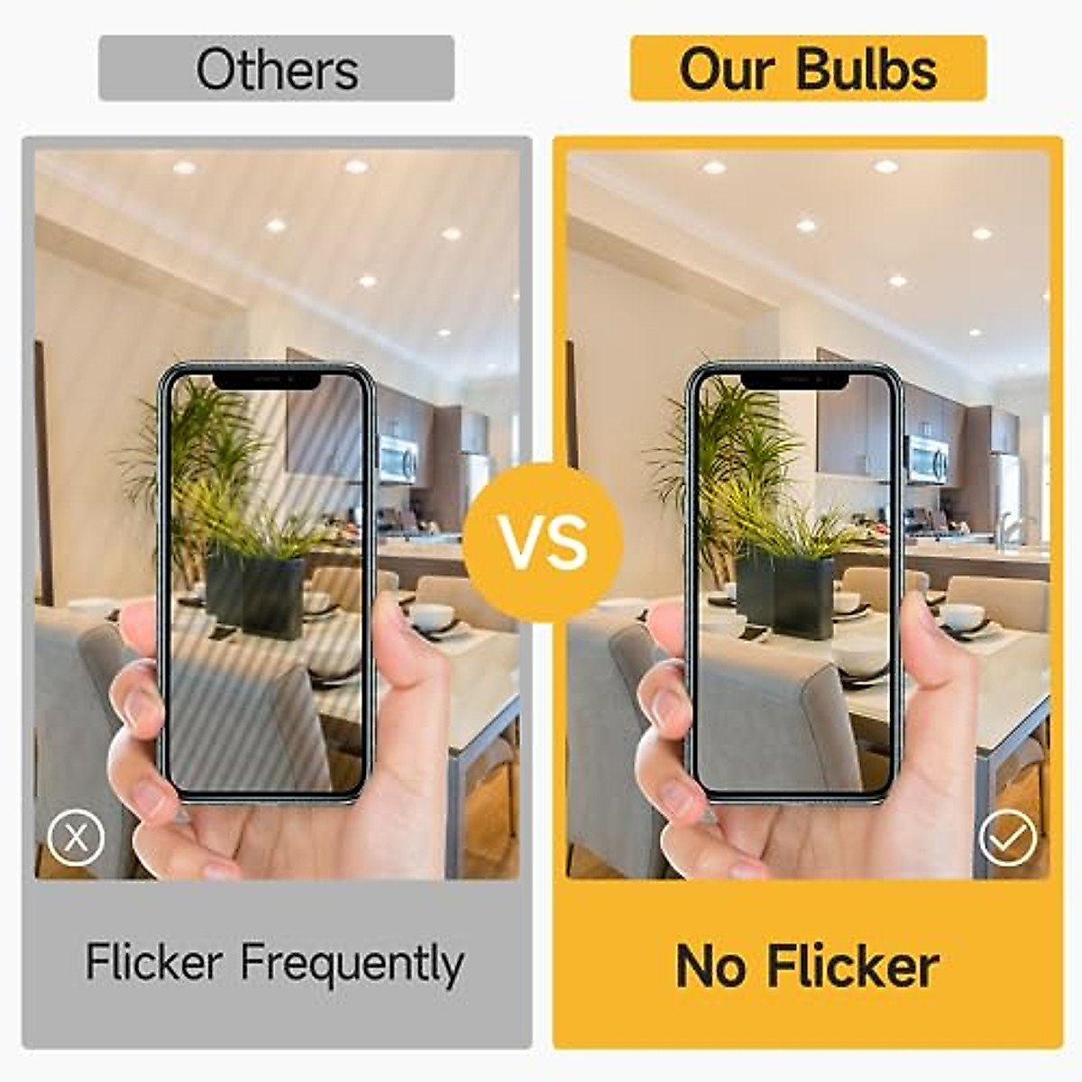 SHINESTAR 6-Pack BR30 LED Bulb 65W Equivalent, Recessed Light Bulbs, 2700K Warm White, Dimmable, 650LM, E26 Base