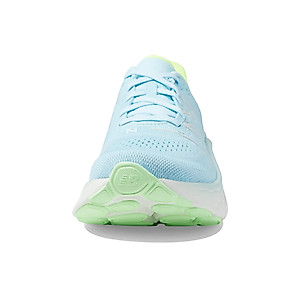 New Balance Women's Fresh Foam X More V4 Running Shoe, Bleach Blue/Green Aura/White, 13 Wide