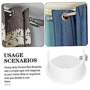 Veemoon 4 Pcs Closet Curtain Rod Bracket Boom Stand Curtain Bracket Shower Bar for Curtain Clothes Rod Brackets Curtain Rod Support Bracket Closet Pole Holder Curtain Rod Rack Alloy White