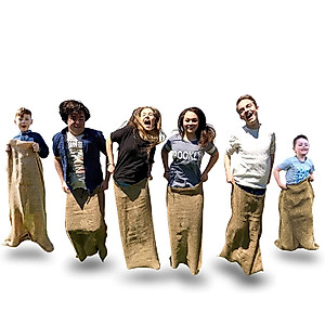 Elite Sportz Potato Sack Race Bags - 6 Quality Sack Race Bags for Kids Birthday Party Games, and Comes with a Compact Bag for Easy Storage. Great Family Games