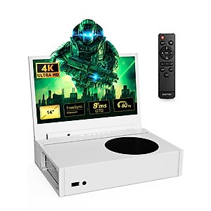 DEPGI 4K 14" Portable Gaming Monitor IPS Screen for Xbox Series S（not Included） with Remote Control, Portable Monitor with HDR10, AMD FreeSync, 2X HDMI for Indoor Outdoor Travel