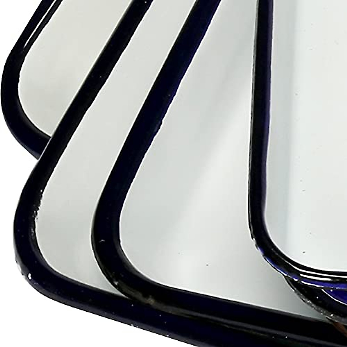 1PCS Handcrafted Vintage Tray White Enamel Home Cake Oven Baking Tray Square Retro Plates (16CMX22CMX3CM)