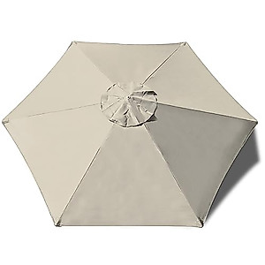 EliteShade USA Sunumbrella 7.5FT Replacement Cover 6 Ribs Market Patio Umbrella Canopy Cover (CANOPY ONLY) (Beige)