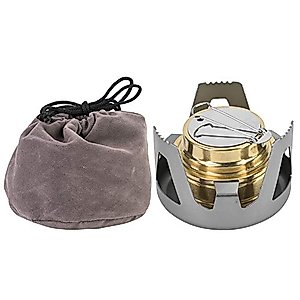 Srliya Alcohol Stove, Outdoor Portable Ultra Light Mini Cooking Spirit Burner Alcohol Fuel Stove BBQ Camping (Grey)