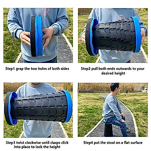 Collapsible Telescoping Portable Stool for Adults, Camping Stools, Upgraded Collapsible Folding Seats with Load Capacity 550lbs (Blue)