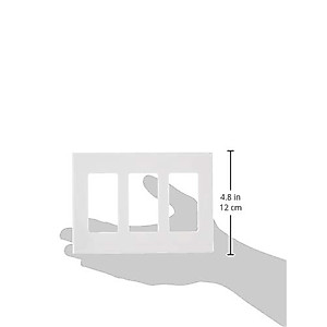Leviton 80311-SW 3-Gang Decora Plus Wallplate Screwless Snap-On Mount, White
