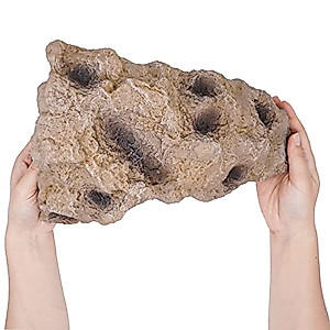 Flushbay Reptile Rock Hide Cave Resin Large Reptile Hideouts Habitat Cave Terrarium Decorations for Bearded Dragon Lizards Geckos Leopard Chameleons Frogs Turtles Snakes