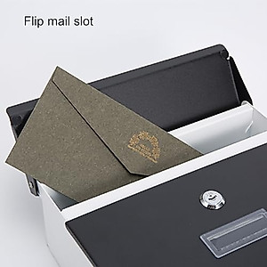 Mailbox Wall Mounted, Metal Post Box, Mailboxes for Outside, Package Delivery Boxes for Outside for Envelope, Letter, Outside, Home, Office Business (Color : Silver)