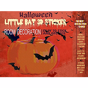 111 PCS Halloween Bats Decorations Indoor Outdoor Wall Stickers | 8 Different Sizes 3D Wall Decals Halloween Spooky Home Goth Emo Room Party Decor