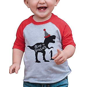 7 ate 9 Apparel Baby's Dinosaur One Birthday Red 12 Months