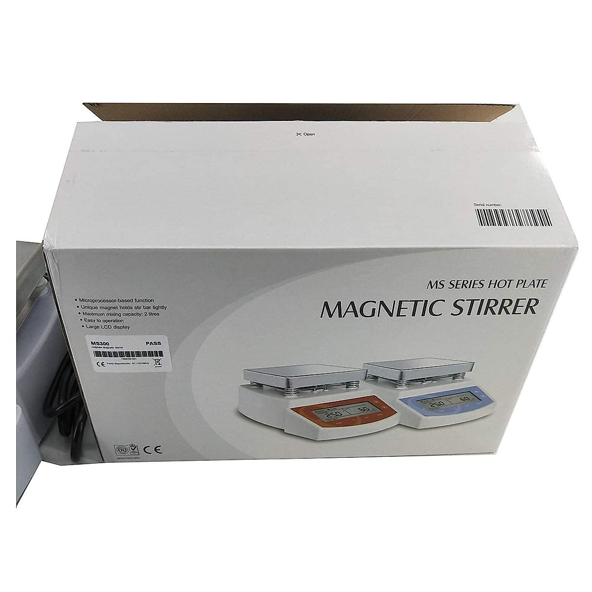 MS300 Hot Plate Magnetic Stirrer Digital Thermostatic Magnetic Stirrer with Maximum Stirring Capacity 2 Liters LCD Display Max Temperature 300 Degree Celsius