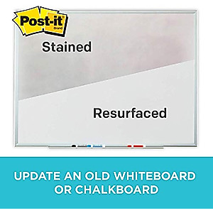 Post-it Dry Erase Whiteboard Film Surface for Walls, Doors, Tables, Chalkboards, Whiteboards, and More, Removable, Stain-Proof, Easy Installation, 50 Ft x 4 Ft (DEF50X4)