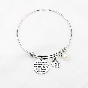 Gzrlyf New Mommy Bracelet New Mom Jewelry Pregnancy Gifts Mommy to Be Gifts A Tiny Angel Sent from Above has Come to Fill Your Heart with Love (Bracelet)