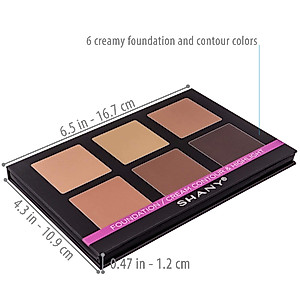 SHANY Foundation Cream Contour & Highlight Makeup Palette with Mirror - 6 Color Foundation Palette - FOUNDATION