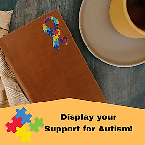 250 Asperger's Awareness Ribbon Stickers - Support Autism Advocacy - Autism Ribbon Stickers for Events, Fundraisers, and Autism Awareness Campaigns - Autism Acceptance Symbol - 1 Roll