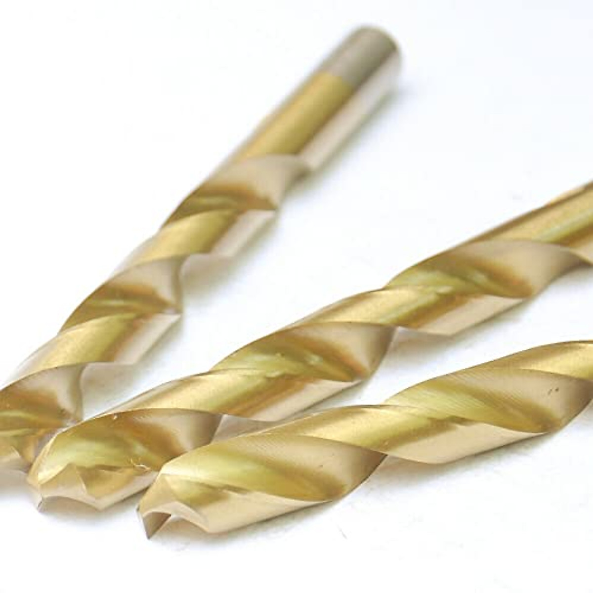 VALYRIANTOOL Titanium Drill Bit Set 5PCS 1/2" HSS Jobber Drill Bits, Premium 4341 High Speed Steel Drill Bits Set with 3/8" Reduced Shank for Drilling on Mild Steel, Copper, Aluminum (1/2"(5PCS))