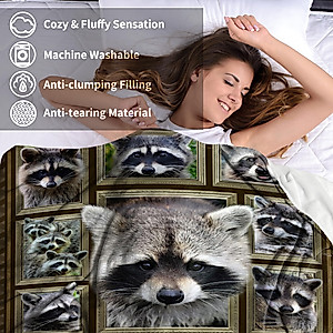 Raccoon Blanket,Gift for Raccoon Lover,Soft Cozy Plush Sofa Bed Couch Throw Animal Blanket for Kids and Adult,50"x60"