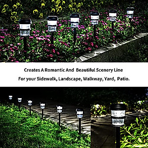 GIGALUMI 12 Pack Solar Garden Lights, Outdoor Solar Lights Waterproof, Automatic Solar Pathway Lights for Yard, Landscape, Lawn, Patio, Path, and Driveway (Cold White)