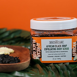 The Spathecary African Black Soap Exfoliating Body Scrub, 21 oz, Ultra Hydrating and Exfoliating Scrub for Nourishing Essential Body Care