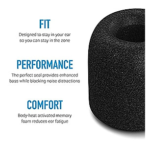 Comply Isolation Noise Cancelling Memory Foam Earphone Tips for Sennheiser HD1 Momentum MIE2, IE 800 S, CX 3.00, 5.00 and 7.00BT, Premium Replacement Earbud Tips, Comfortable Secure Fit(Small,3 Pairs)