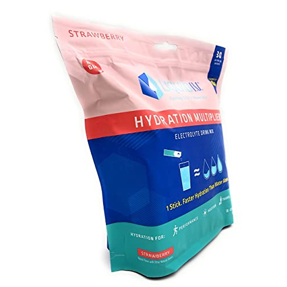 Liquid I.V. Hydration Multiplier, Electrolyte Powder, Easy Open Packets, Supplement Drink Mix (Strawberry 30 Count)