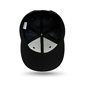 Quanhaigou Cool Snapback Hat Hip Hop Flat Bill Visor Cap - Black Grey Camo Unisex Adult Adjustable Baseball Hats (Black Grey)