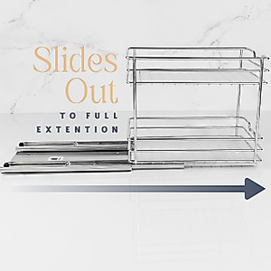 HOLDN’ STORAGE Spice Rack Organizer for Cabinet, Heavy Duty - Pull Out Spice Rack 5 Year Warranty- Spice Organization 6-1/2"Wx10-3/8 Dx8-7/8 H - Spice Racks for Inside Cabinets & Pantry Closet.