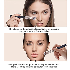 ENERGY Kabuki Foundation Brush for Liquid Makeup Professional Makeup Brush Concealer Brush Blusher Brush Bronzer Travel Buffing Contour Stippling Face Blush Concealer Liquid Blending Brushes