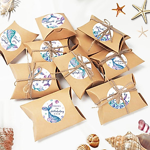 80 Mermaid Birthday Stickers, Mermaid Baby Shower Stickers, Under The Sea Party Favor Thank You Stickers(2 Inch)