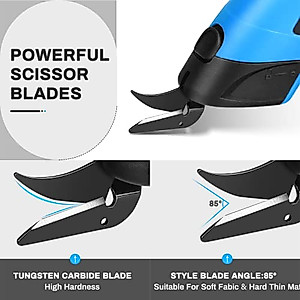 Ideashop Electric Scissors, 3.6V Cordless Electric Scissors, Electric Fabric Scissors with Replacement Cutting Blade, Rechargeable Electric Box Cutter for Cardboard, Craft, Fabric, Carpet, Leather